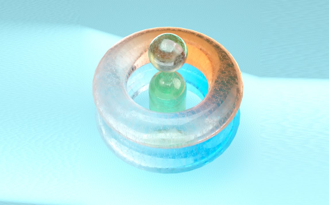 【C4D教程】10分钟教你完成玻璃质感小圆环!