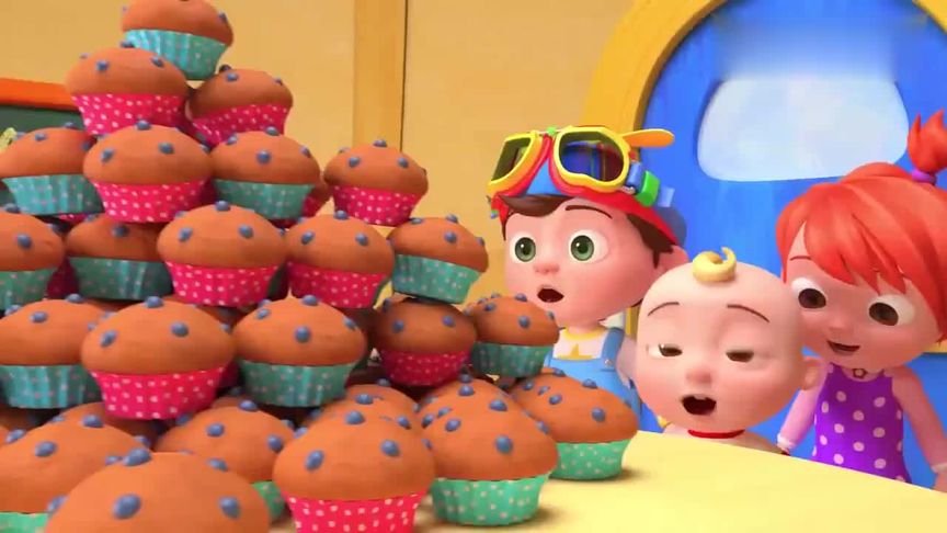 幼儿早教英文,小朋友们拿着妈妈亲自的美味汉堡,卡通动画