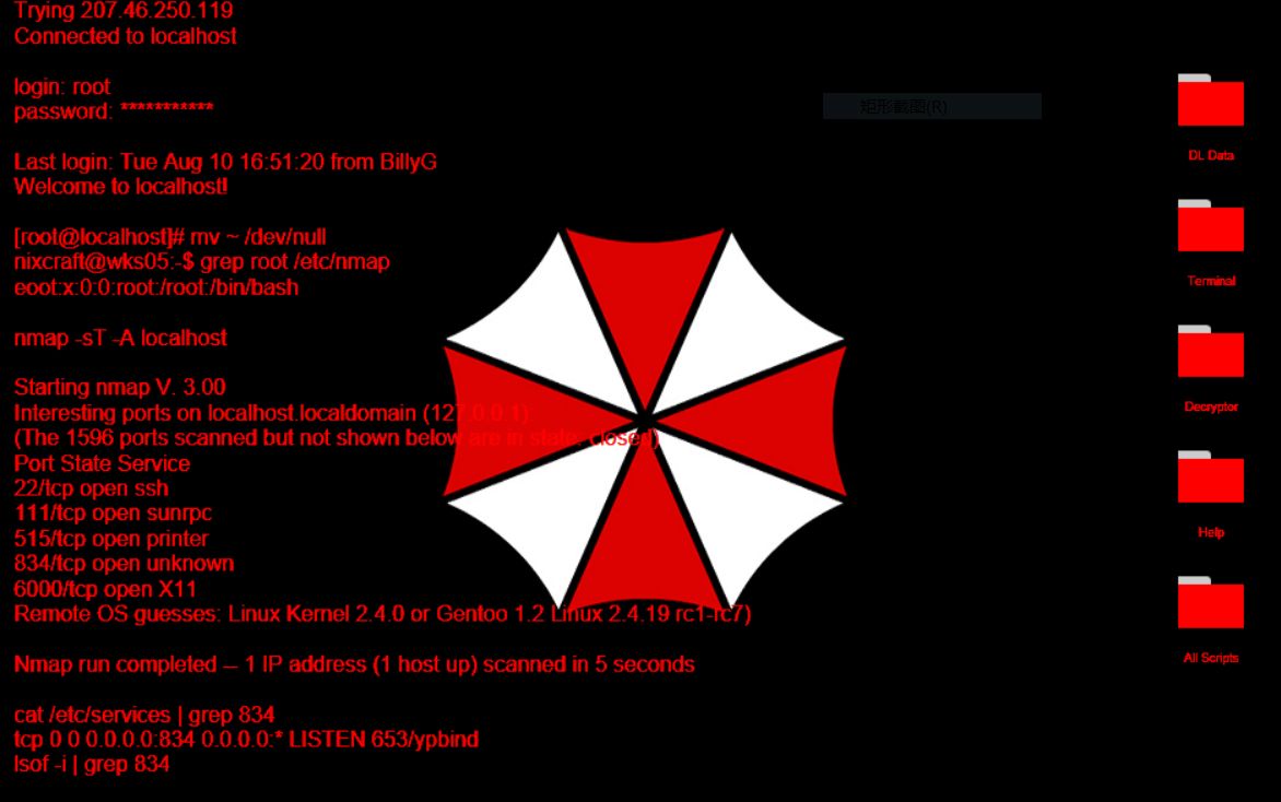 编程装×神器~生化危机保护伞公司的UI界面(GeekTyper)