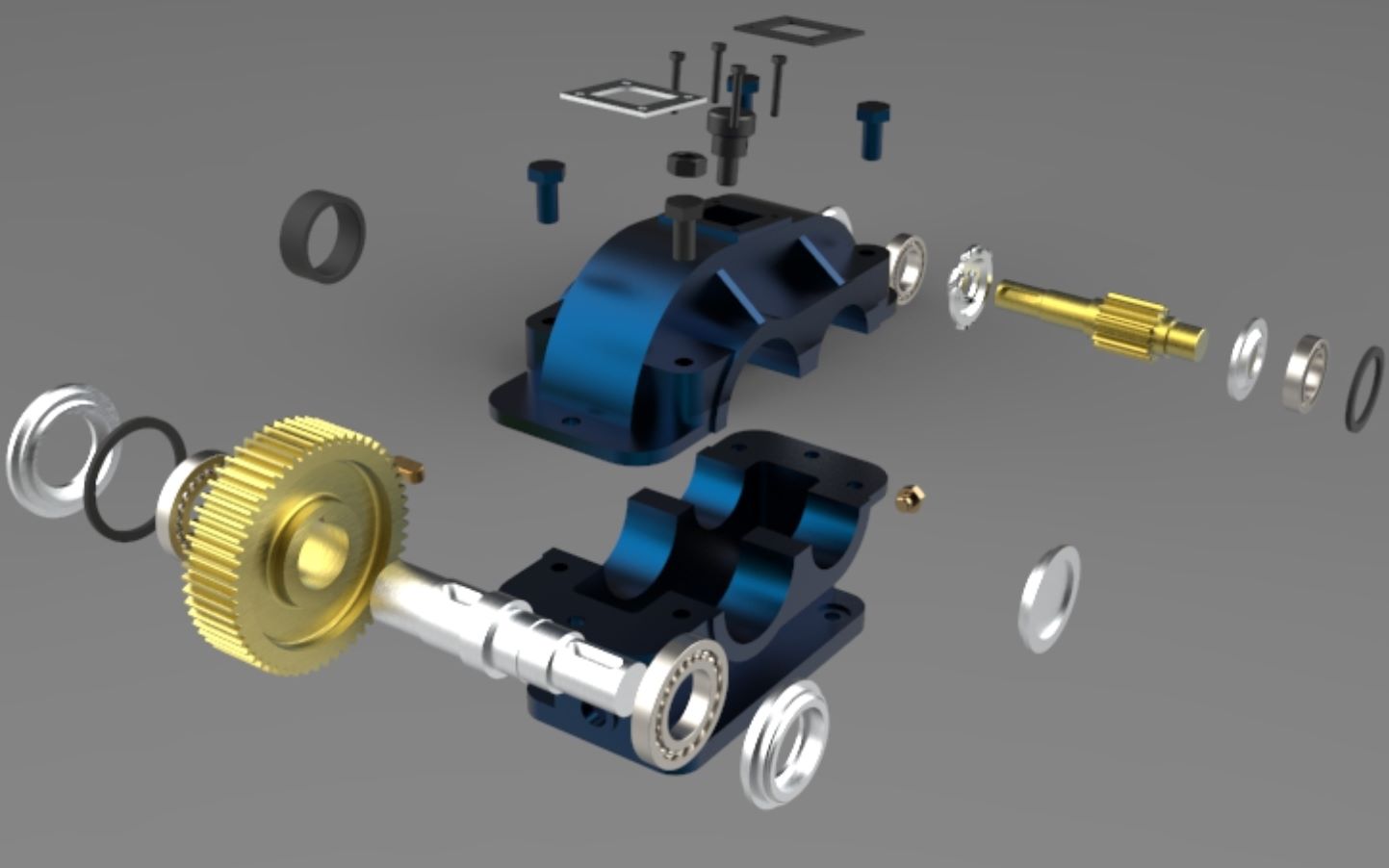 二级齿轮减速机爆炸动画+keyshot渲染【SW建模全过程】