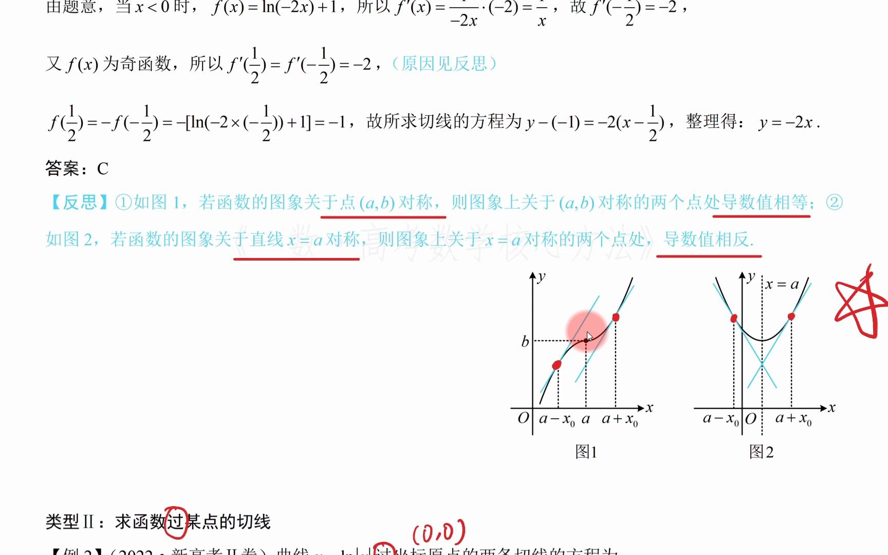 ...数教辅】3.3.1---导数和图像的切线(在切点和过某点的区别,奇偶函数...