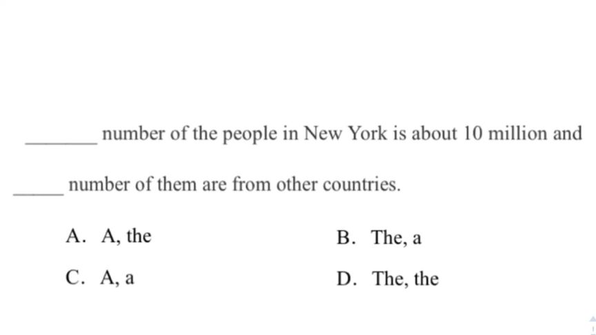初中英语选择题,the number of是什么含义?得分率12%,值得一学