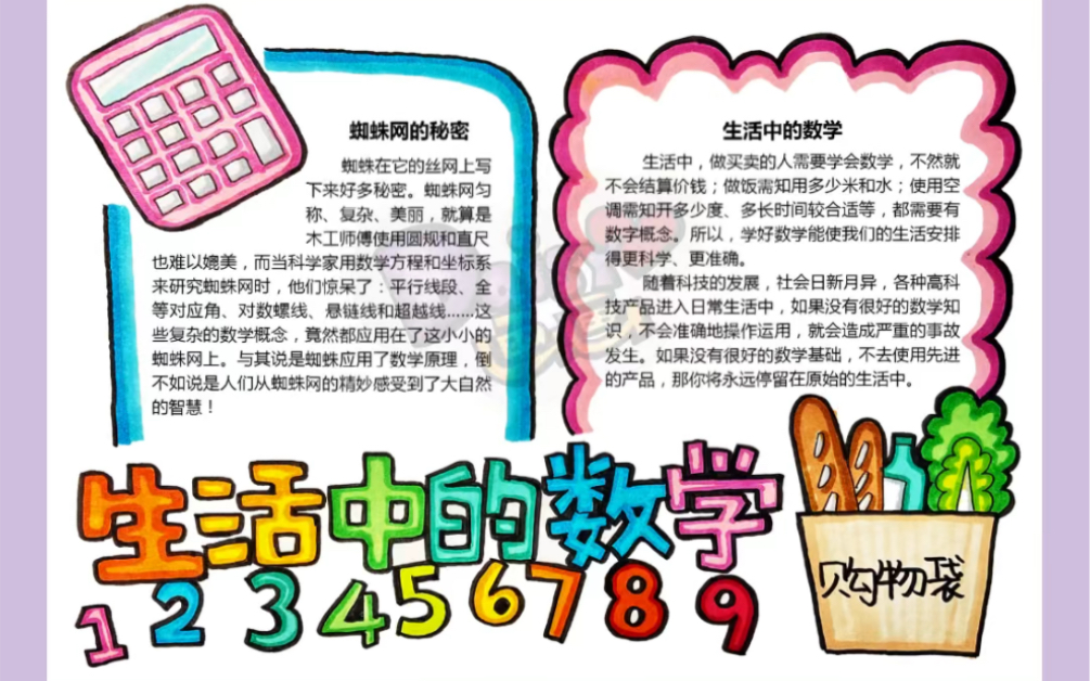 生活中的数学-主题手抄报