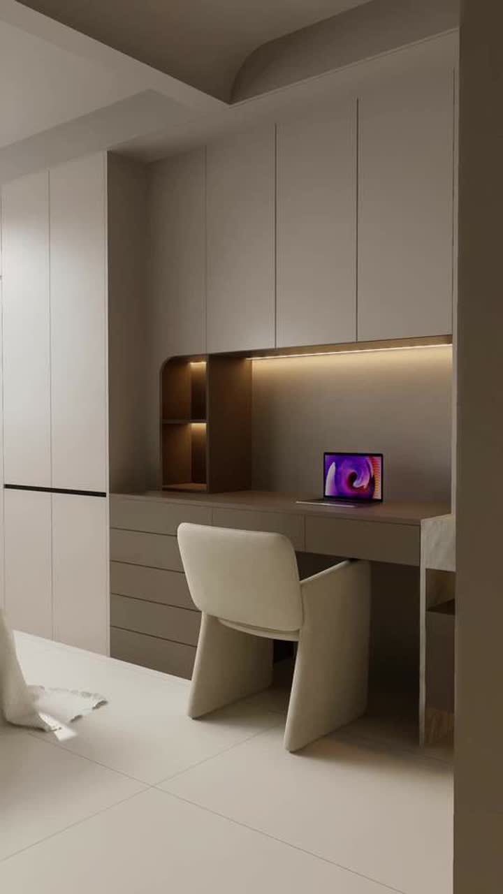 卧室带卫生间怎样设计 #设计案例分享 #装修设计 #卧室设计 #奶油风 #...