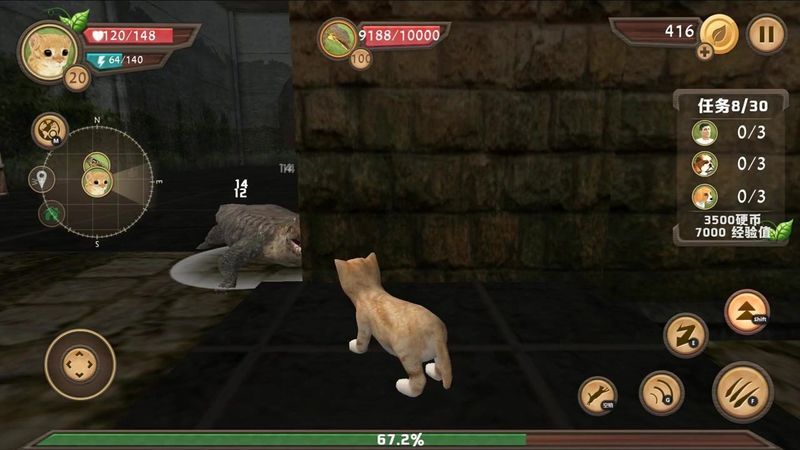 猫咪模拟器:流浪猫一家与鳄鱼大战,最后流浪猫却选择付出一条命,来...