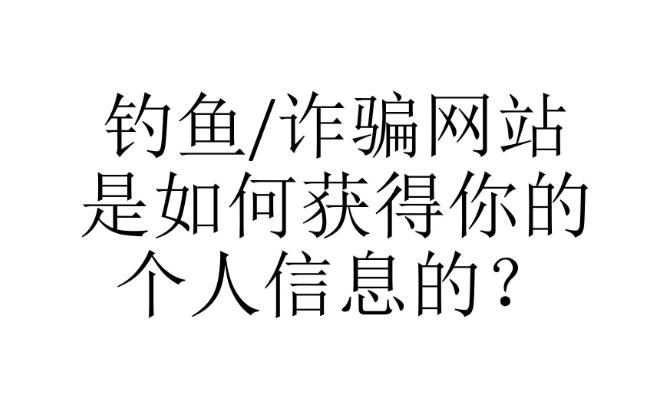 钓鱼/诈骗网站是如何获得你的个人信息的?