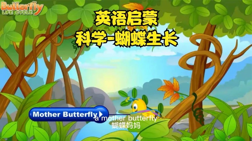 英语启蒙,通过科学动画视频学习蝴蝶生长周期都有哪些变化