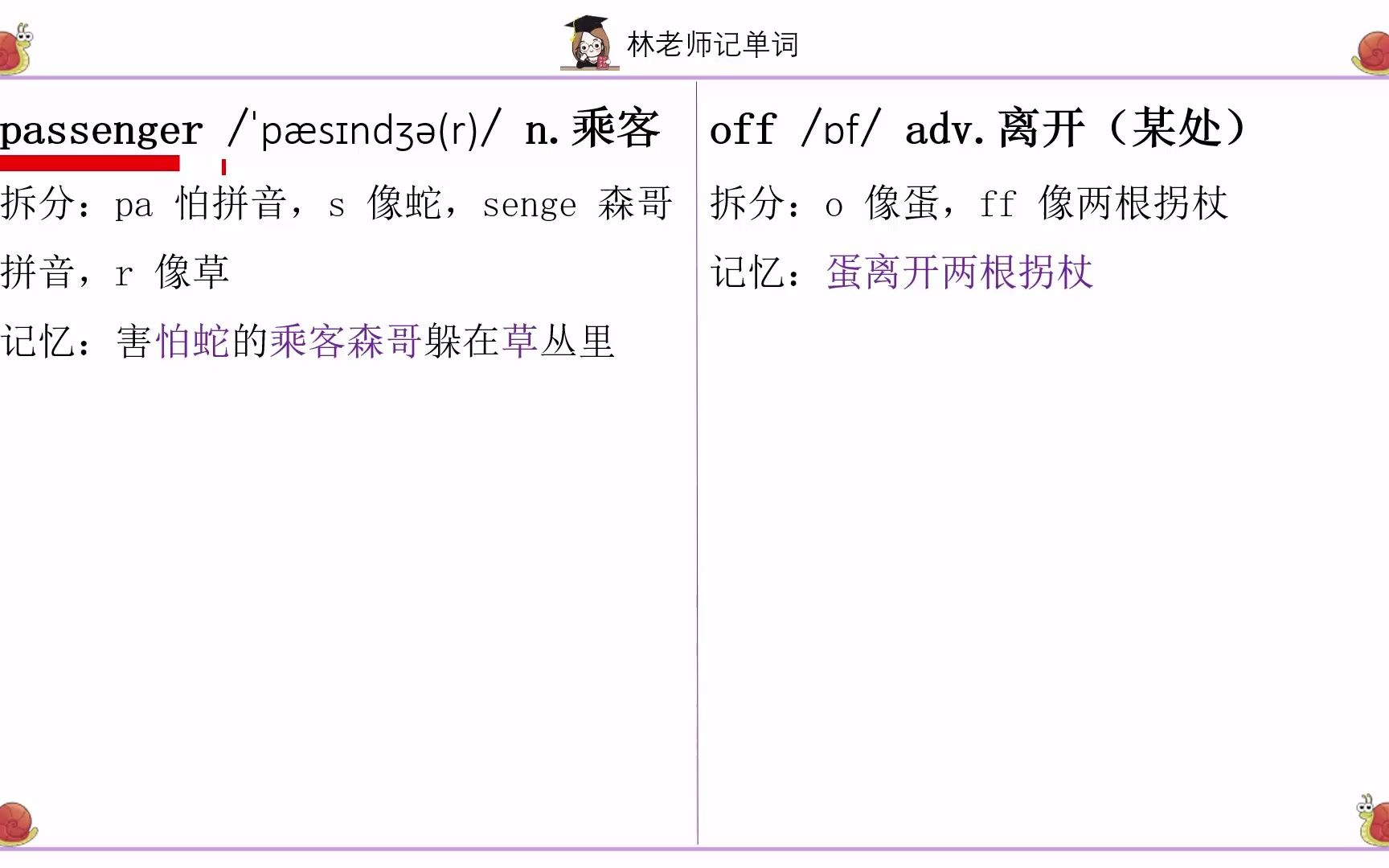人教版七年级英语单词,小学生记单词passenger乘客,为什么英语单词...