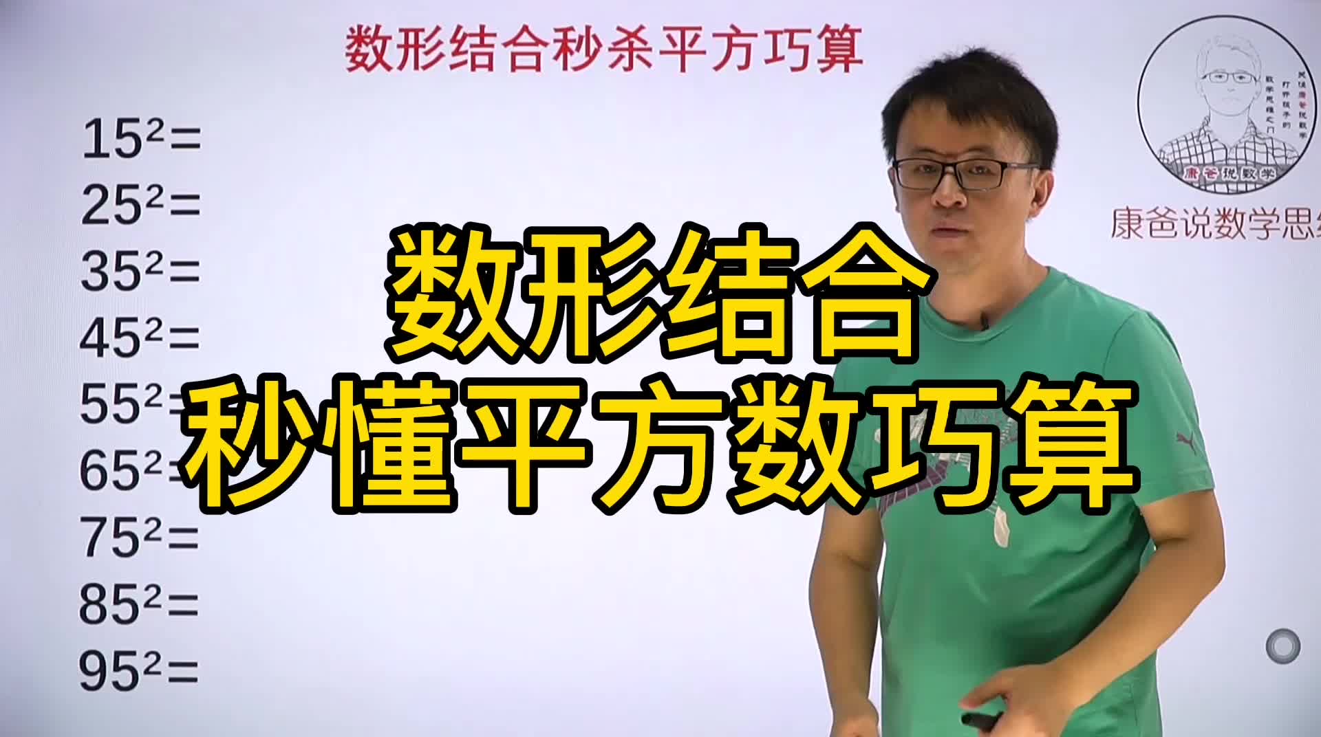数形结合秒懂平方数巧算,动画演示
