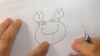 儿童简笔画教程.可爱的小螃蟹