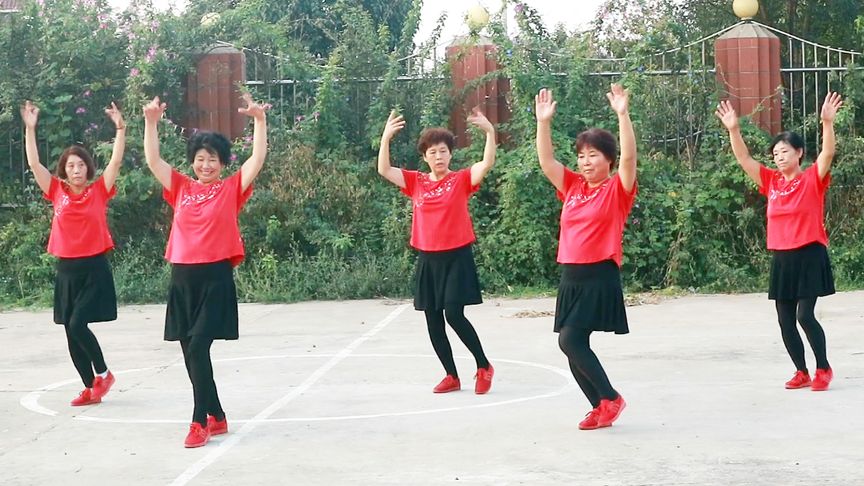 经典怀旧歌曲《众人划桨开大船》广场舞,歌声悠扬,舞蹈简单好看