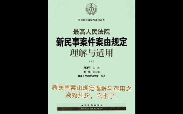 新民事案由规定理解与适用之离婚纠纷