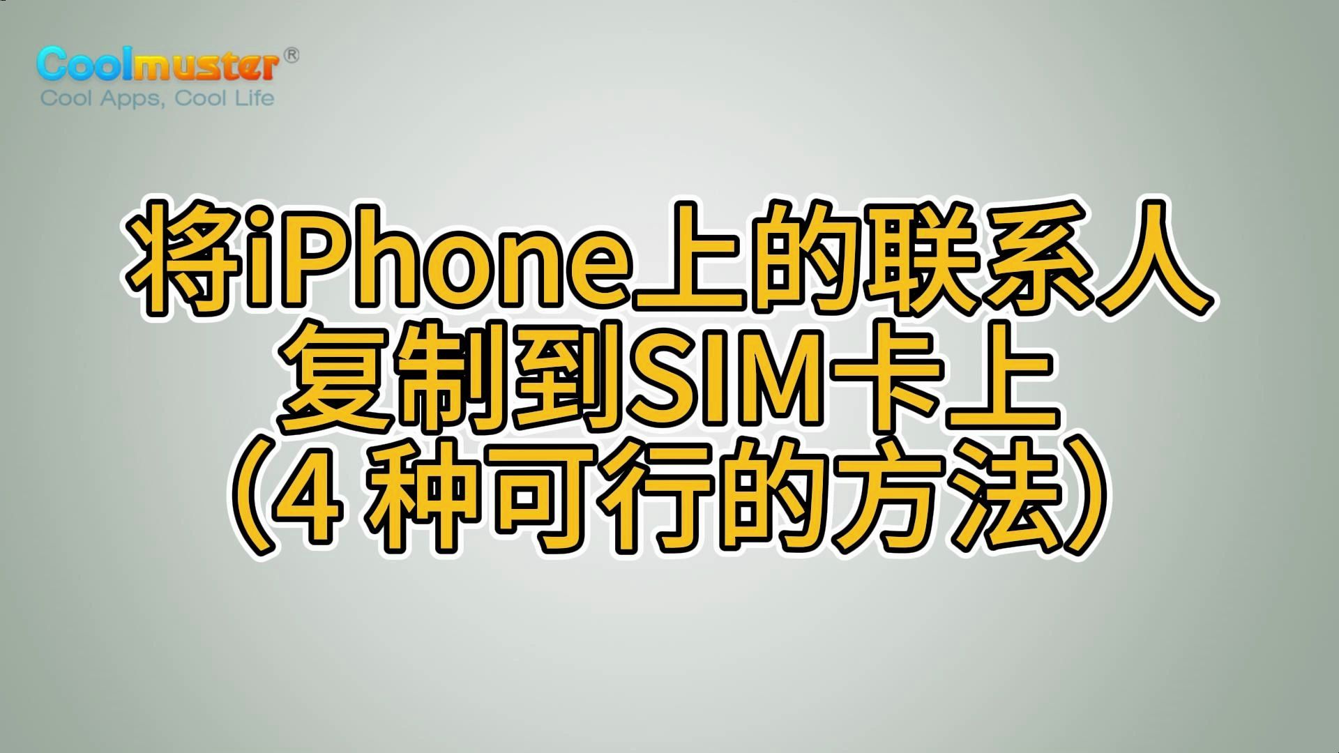 将iPhone上的联系人复制到SIM卡上(4 种可行的方法)