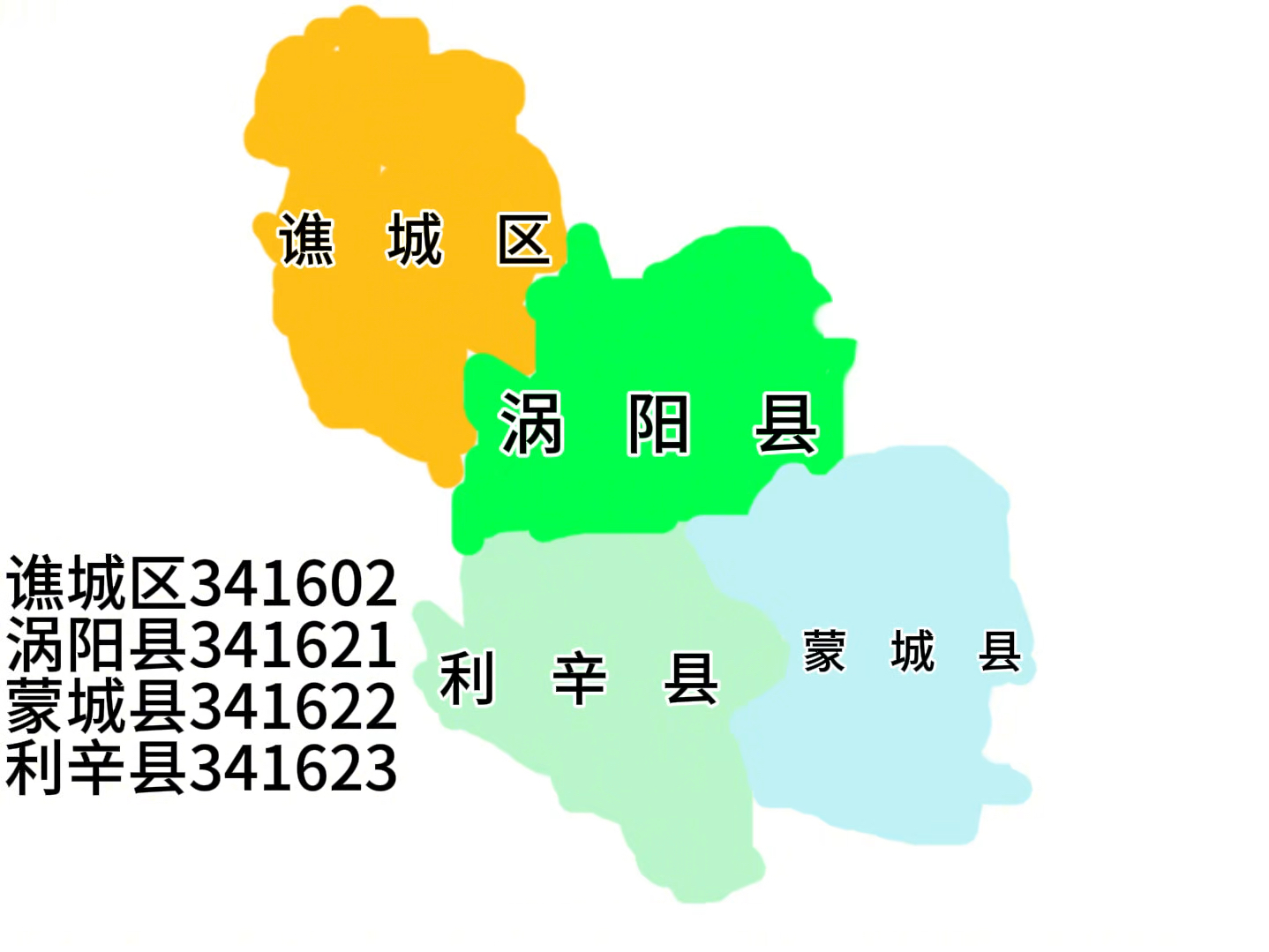 【新版】亳州区划以及区划代码大变迁