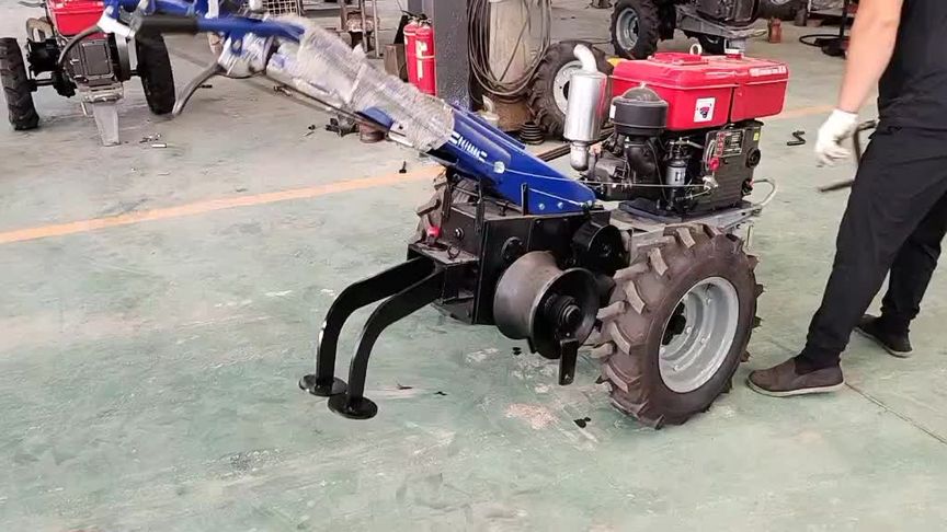 手扶绞磨机,试机!