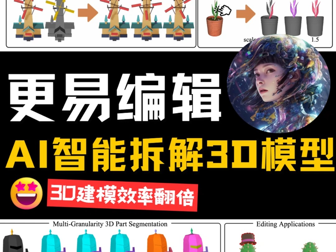 开源技术SAMPart3D:AI自动拆解3D模型零件!3D模型编辑更简单