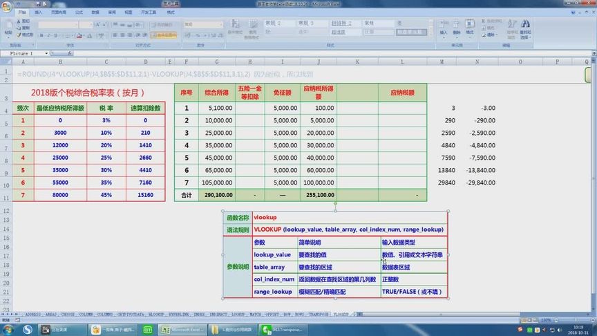 Vlookup函数-利用Vlookup计算个税