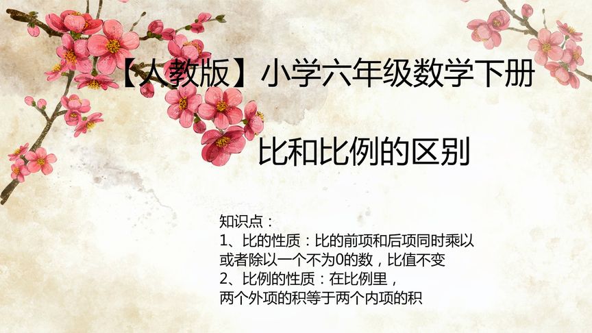 【人教版】小学六年级数学下册比和比例的区别知识点总结精讲视频