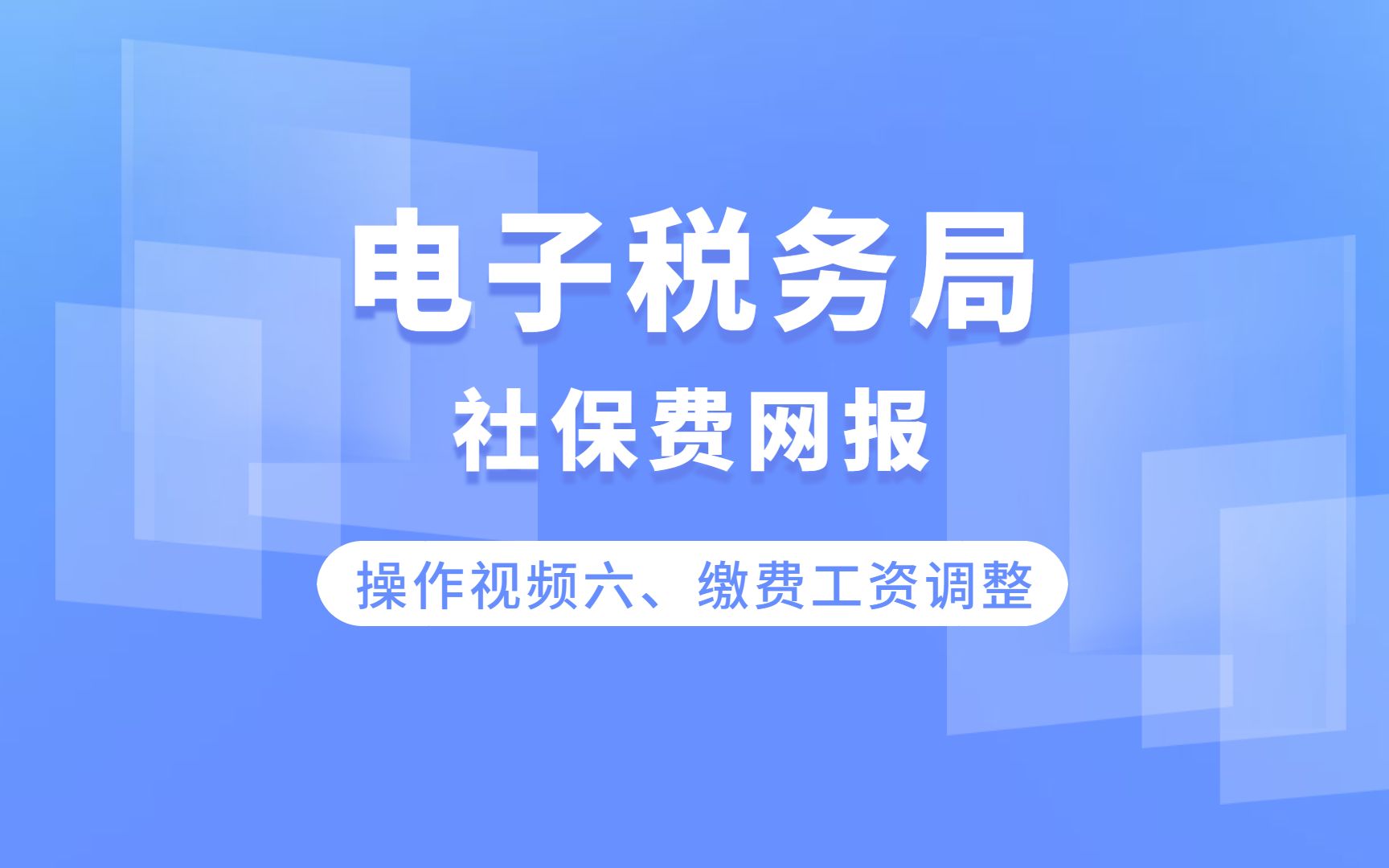 电子税务局社保费网报系统操作介绍视频(操作视频六、缴费工资调整)
