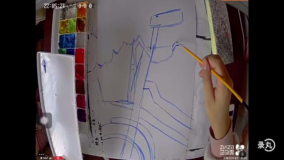 少儿水粉《自行车篓里的花束》绘画教程