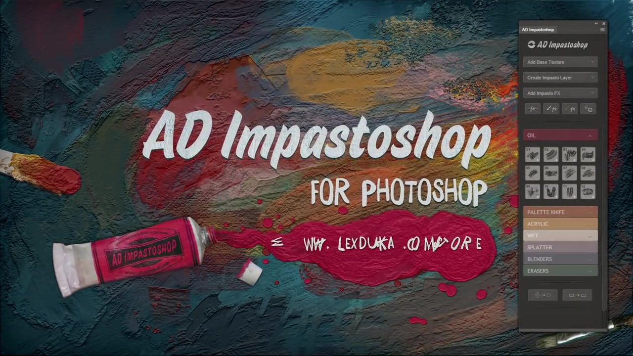 【PS插件】PS手绘画笔插件 AD Impastoshop v1