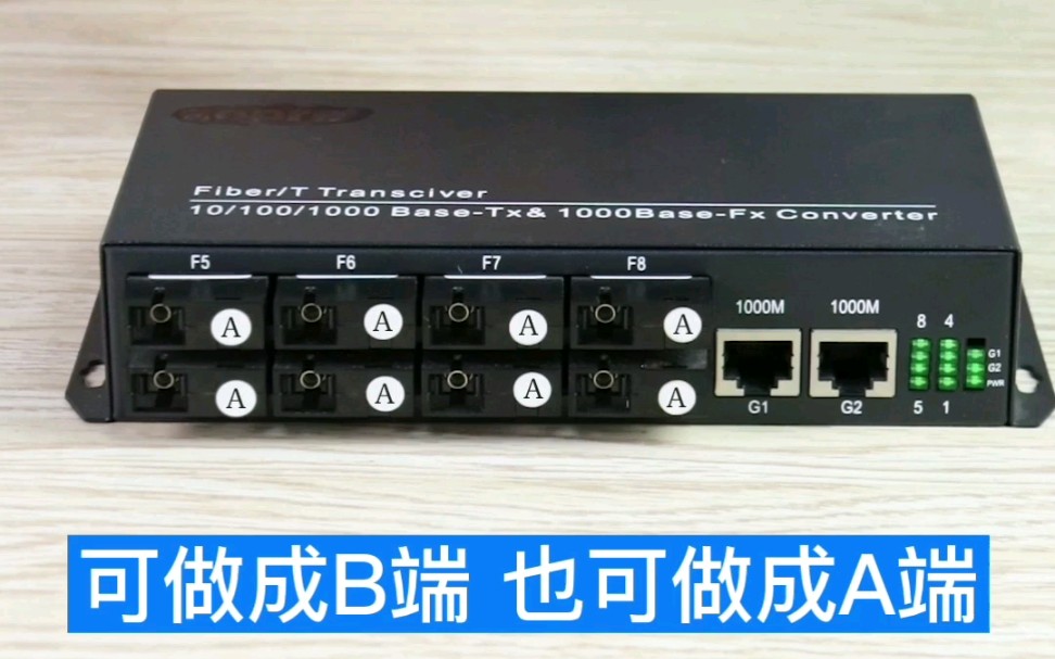 全千兆8光2电汇聚光纤交换机1光4电收发器监控局域网应用方案