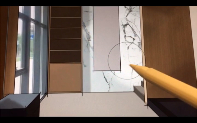 室内毛坯房上直接画手绘设计