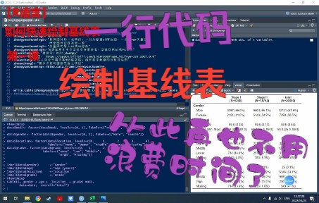 【R语言】如何快速绘制基线表第一课