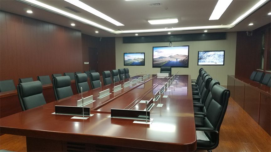 智慧升降式无纸化办公云系统会议无纸化电脑桌