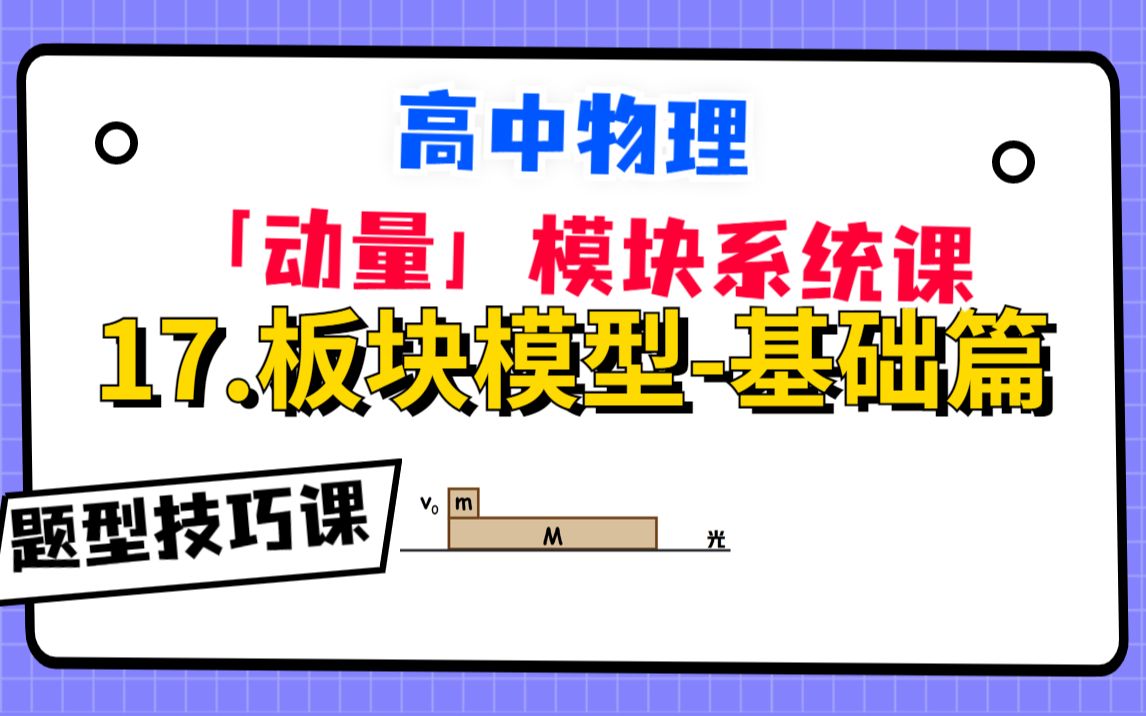 【高中物理-动量模块系统课】17.板块模型-基础篇