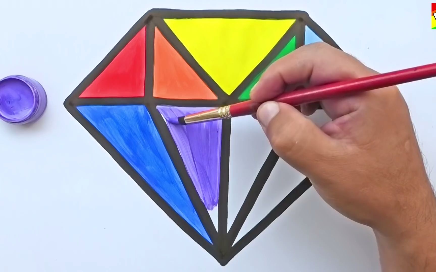 【水彩画】教你绘制和着色钻石ߒ�~超级简单的绘画,一看就会!