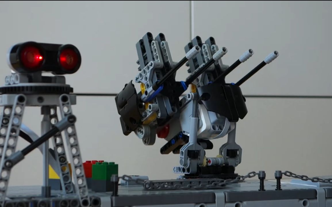【作品欣赏】乐高EV3全自动火炮,精准识别,快速打击!