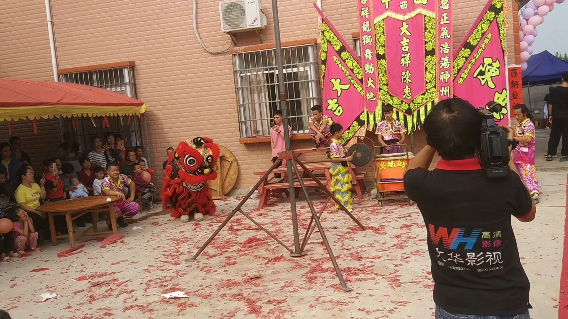 农村舞狮子表演