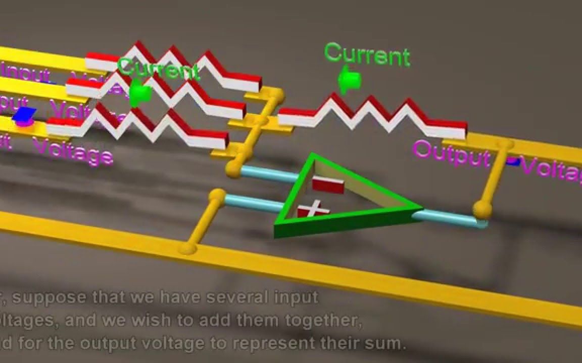 【3D教学】运算放大器(含中文翻译)