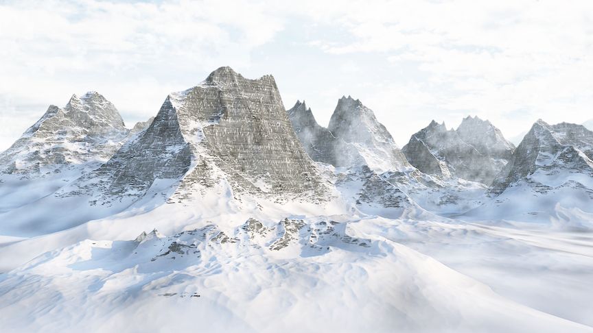 看看如何用C4D+AE 建模一座雪山场景