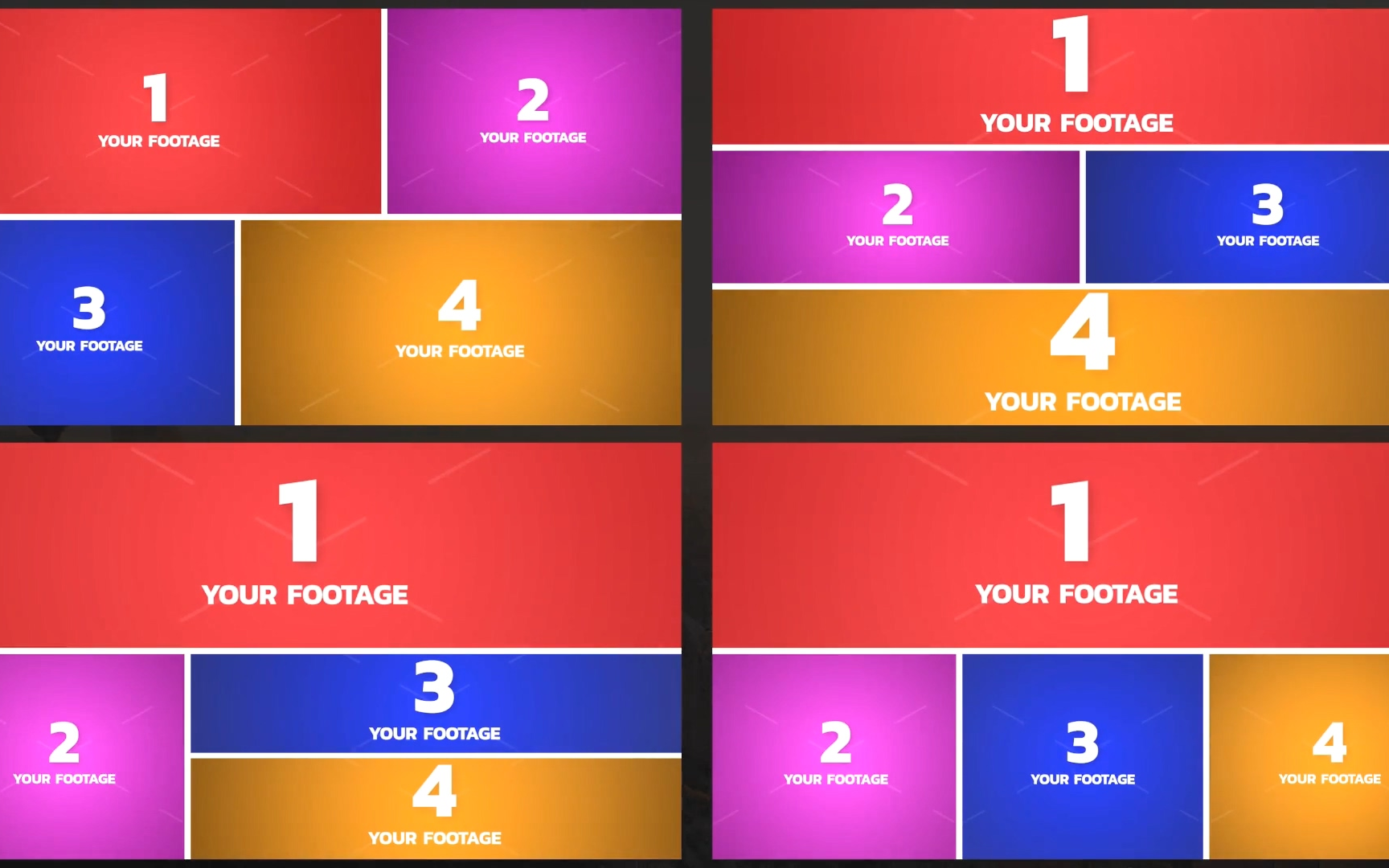 PR模板-80多个带有多屏幕框架模板分屏预设模板视频画面分割视频模板