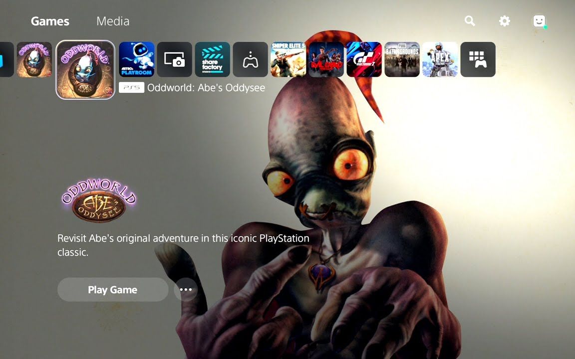 PS5游玩PS1游戏《奇异世界:阿比历险记》