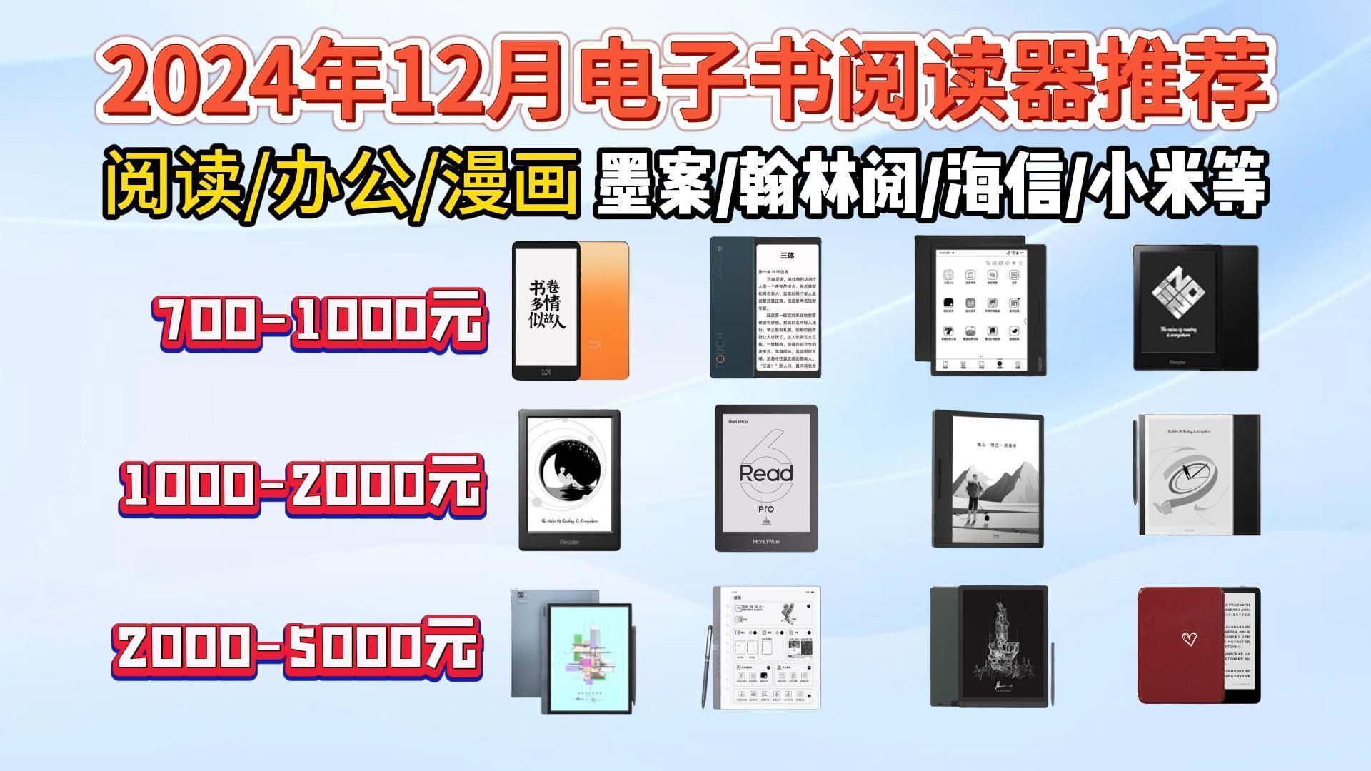 【建议收藏】2024年12月电子书阅读器选购指南!哪款电子书阅读器好...