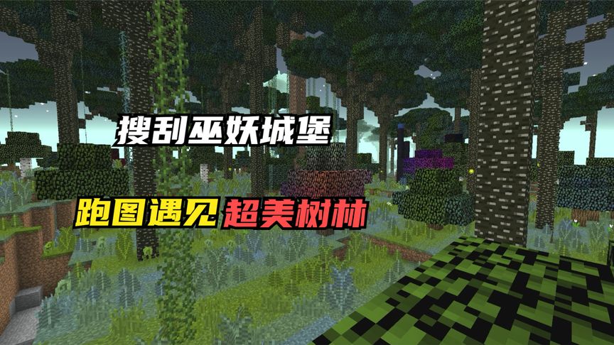 我的世界暮色探险9:搜刮巫妖城堡,跑图遇见超美树林