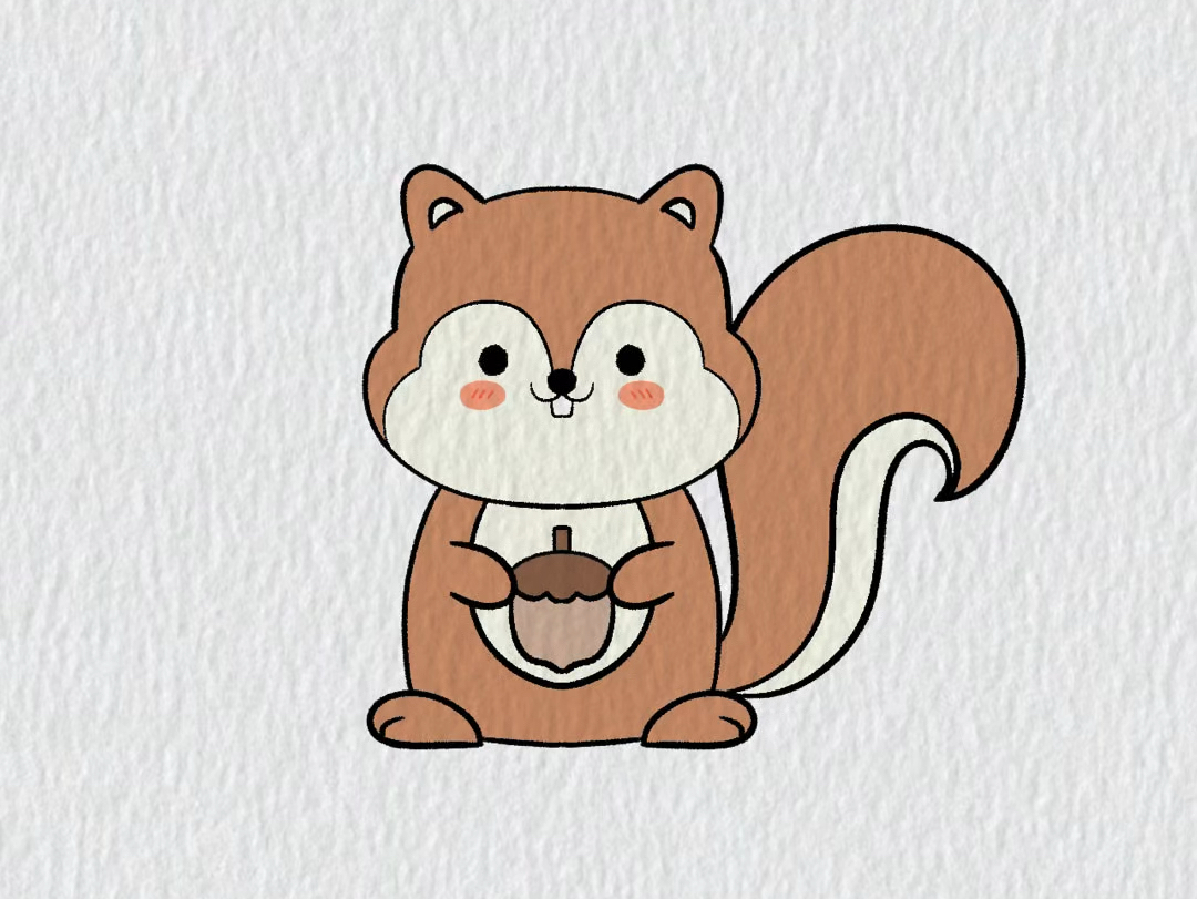 可爱的小松鼠简笔画教程步骤图