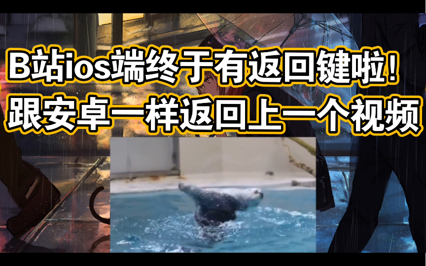 B站ios端终于有返回键啦!跟安卓一样返回上一个视频