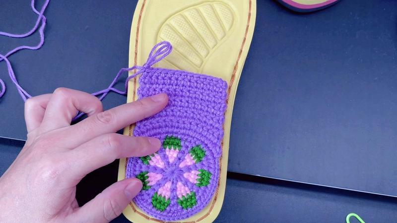 #纯手工编织拖鞋#手工钩针鞋子教程#手工diy