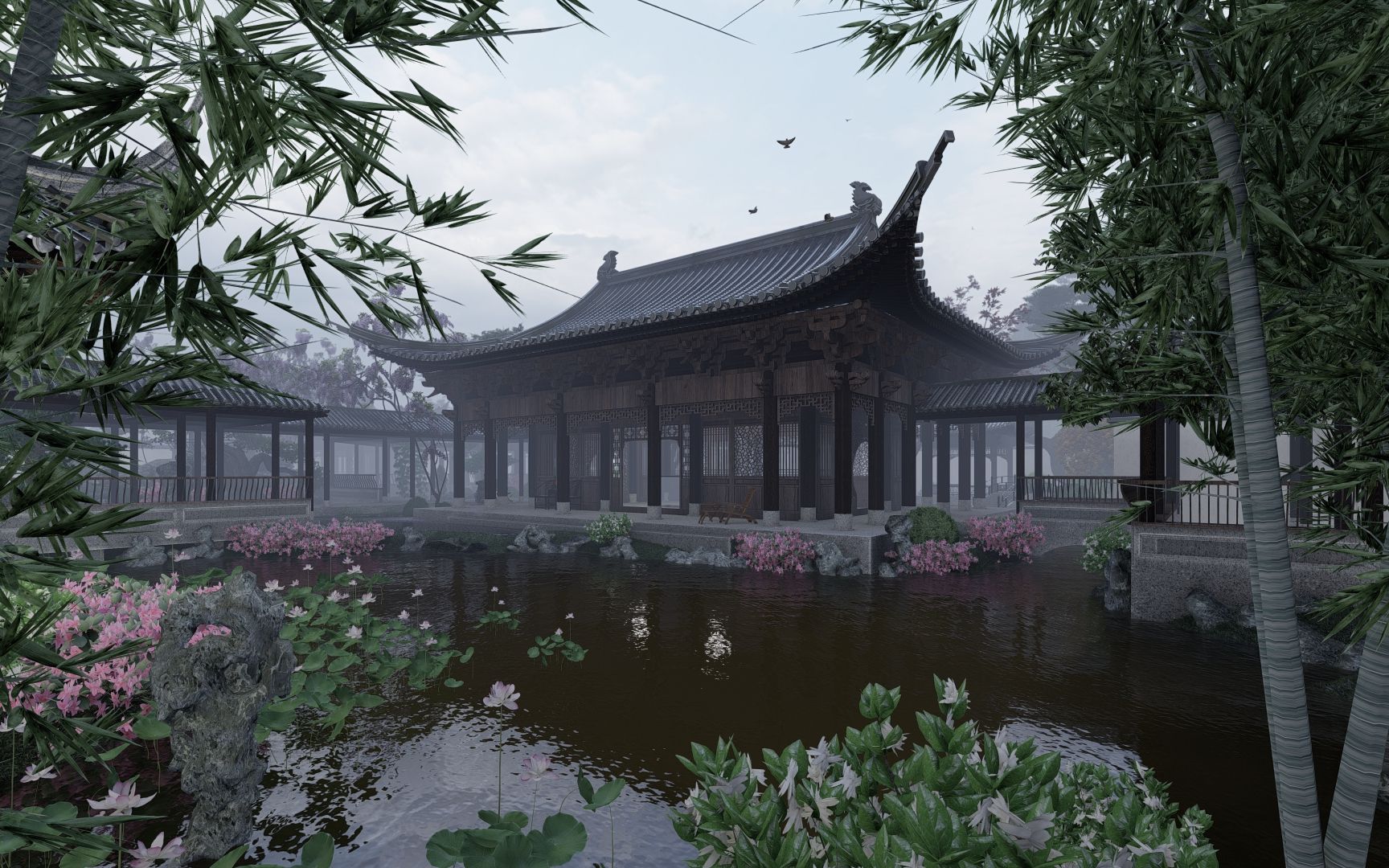 【Lumion10】烟雨江南——中式园林设计氛围感动画