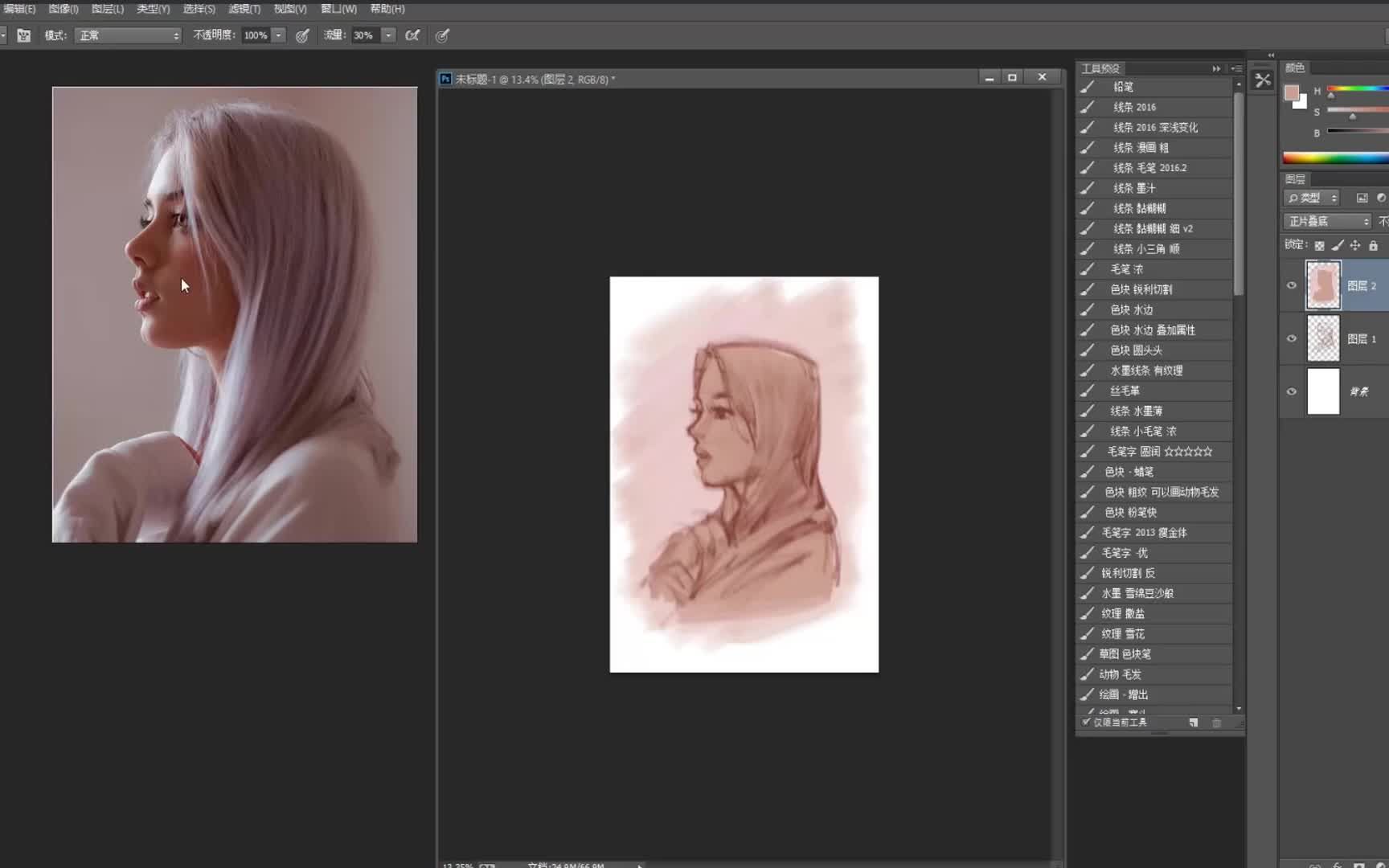 【厚涂接单教程】ps厚涂上色步骤图