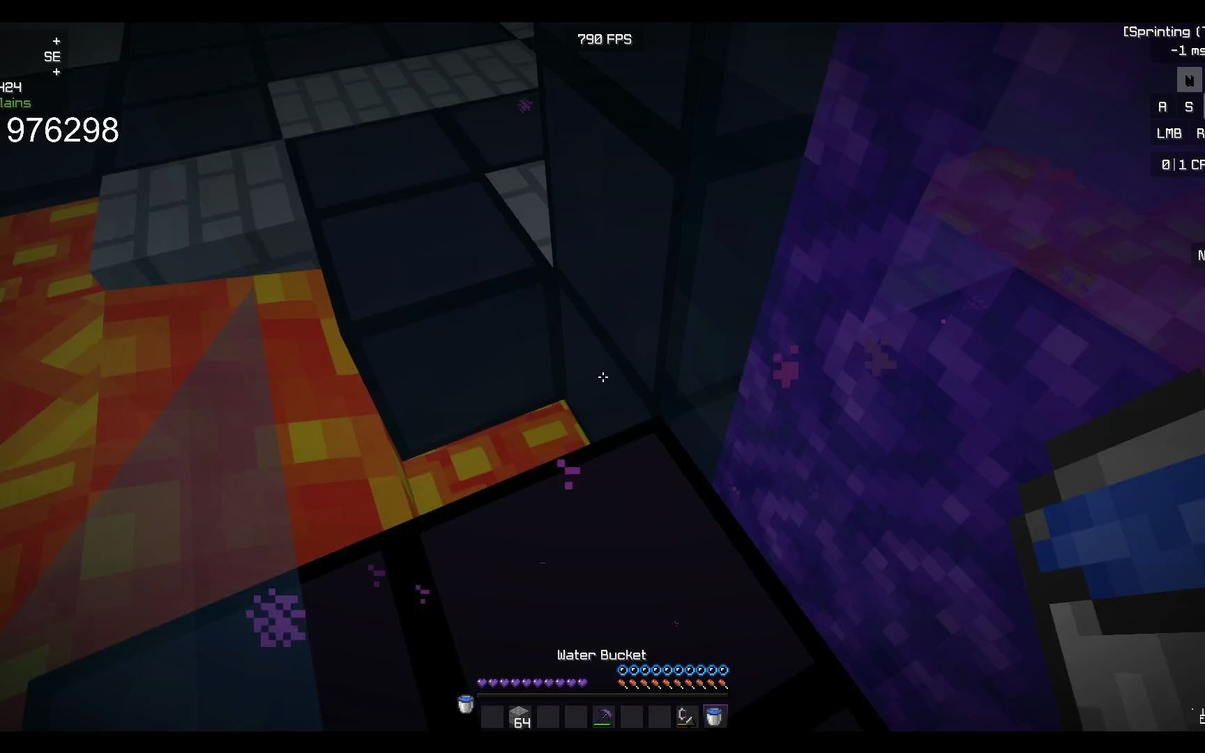 minecraft,在矿洞中浇筑地狱门比较快的方法