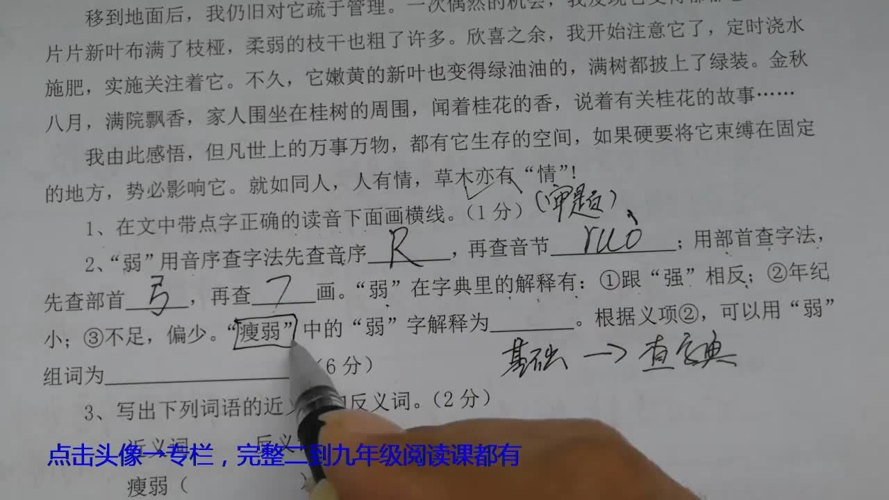 语文阅读考试想高分,基础题必须拿满分,听听说文老师的分析