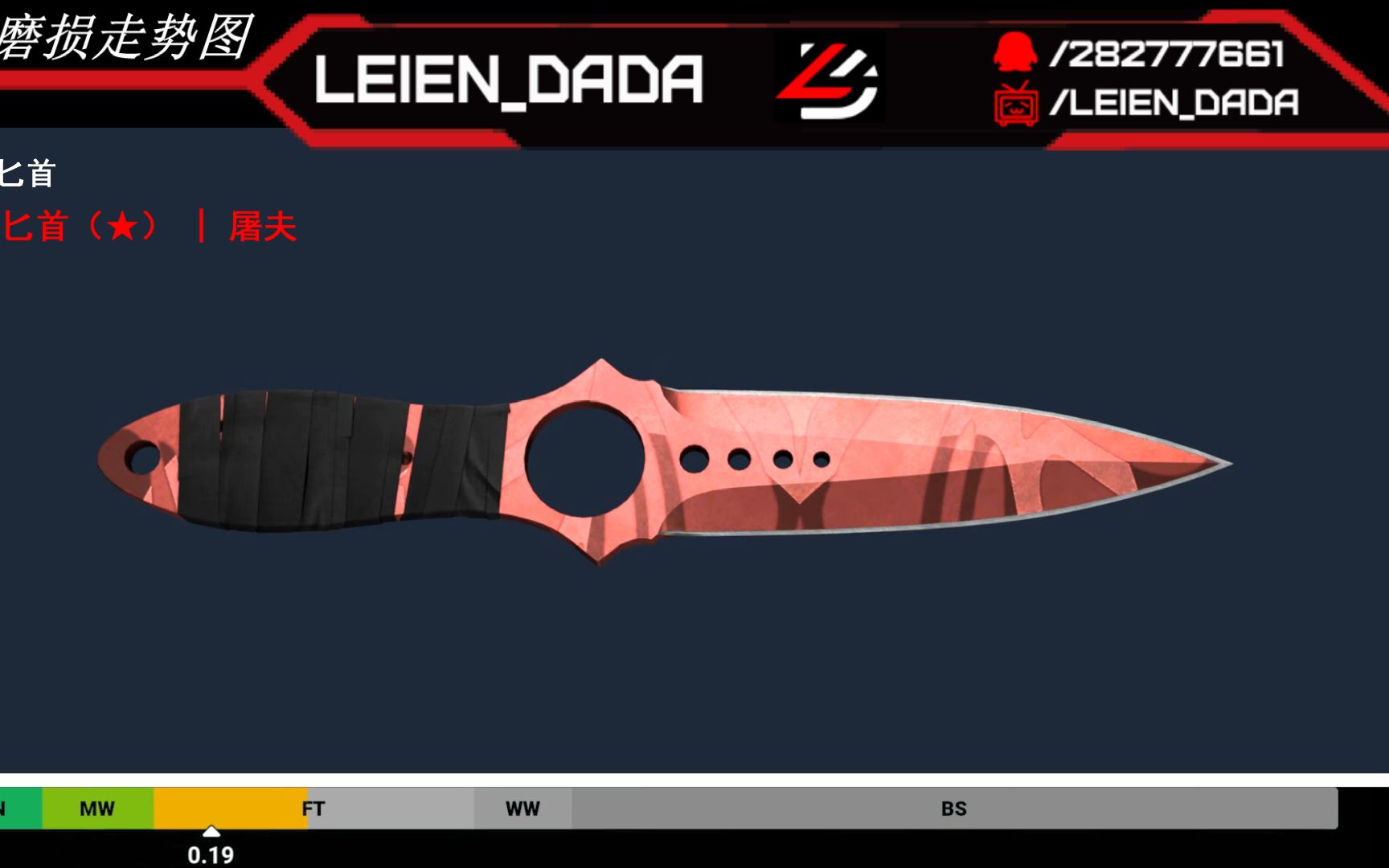 【CSGO】骷髅匕首 | 屠夫 全部磨损展示 最低磨损~最高磨损_CSGO