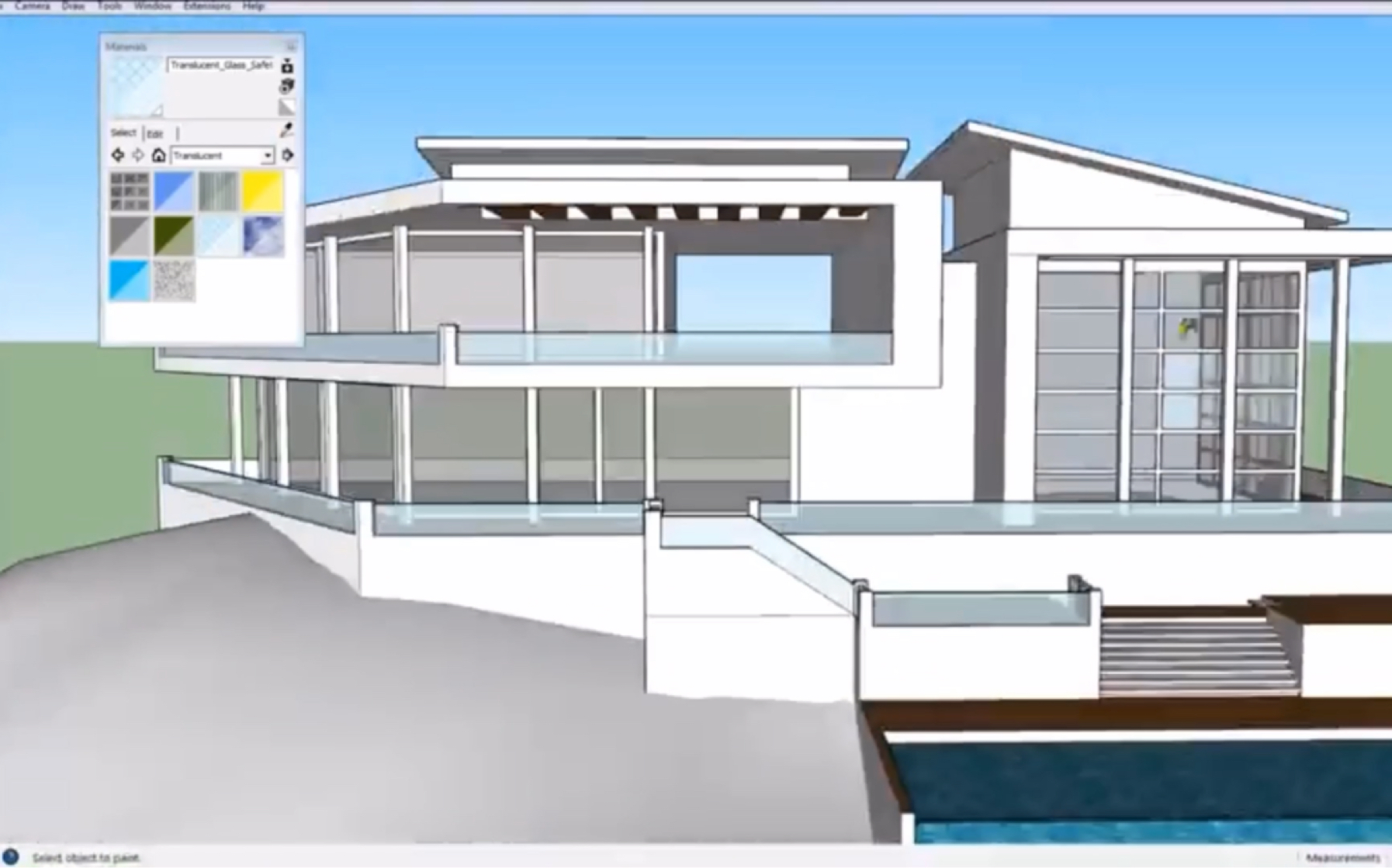 【Sketchup】【草图大师】现代山顶别墅建模【快速建模】