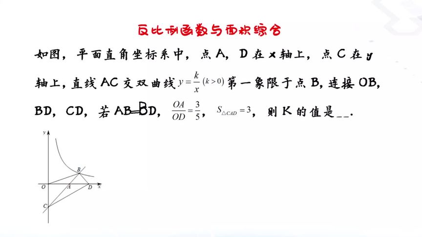 中考数学:反比例函数与面积综合