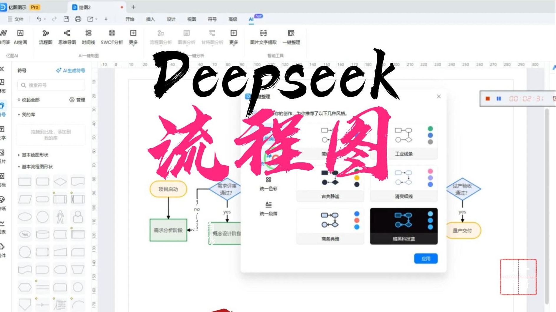 Deepseekx亿图图示-一键AI得更好的流程图!